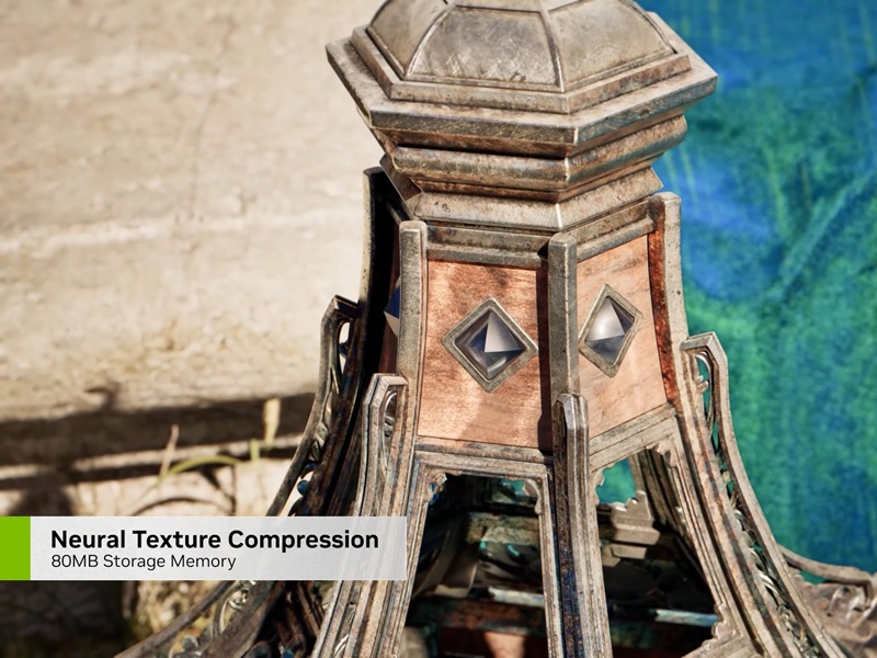 RTX Neural Texture Compression уменьшает потребление видеопамяти до 96% ...