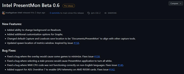 Бета-версия Intel PresentMon 0.6 выпущена с открытым исходным кодом — i2HARD