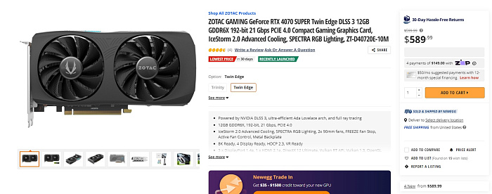 NVIDIA GeForce RTX 4070 SUPER подешевела до $589 — i2HARD